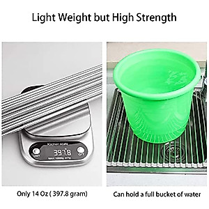 Attom Tech Home 17.7" x 15.5" Large Dish Drying Rack, Roll Up Dish Racks Multipurpose Foldable Stainless Steel Over Sink Kitchen Drainer Rack for Cups Fruits Vegetables