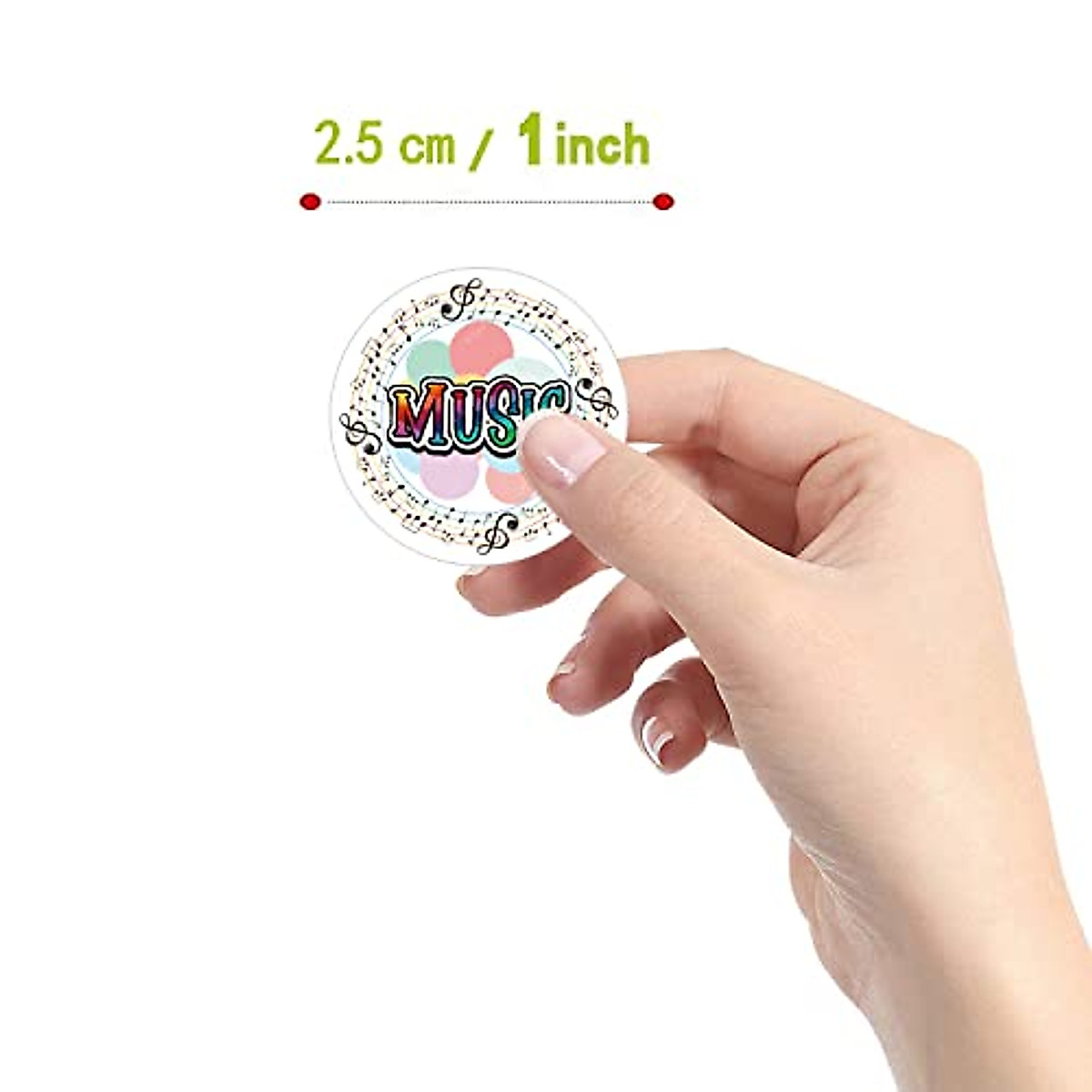 Music Stickers (500 PCS), 10 Graphic Aesthetics Cartoon Decal Rolls Self-Adhesive Seals for Kids Girls Boys Teens for Birthday Party Decoration for Water Bottle Laptop Scrapbook Card Envelope