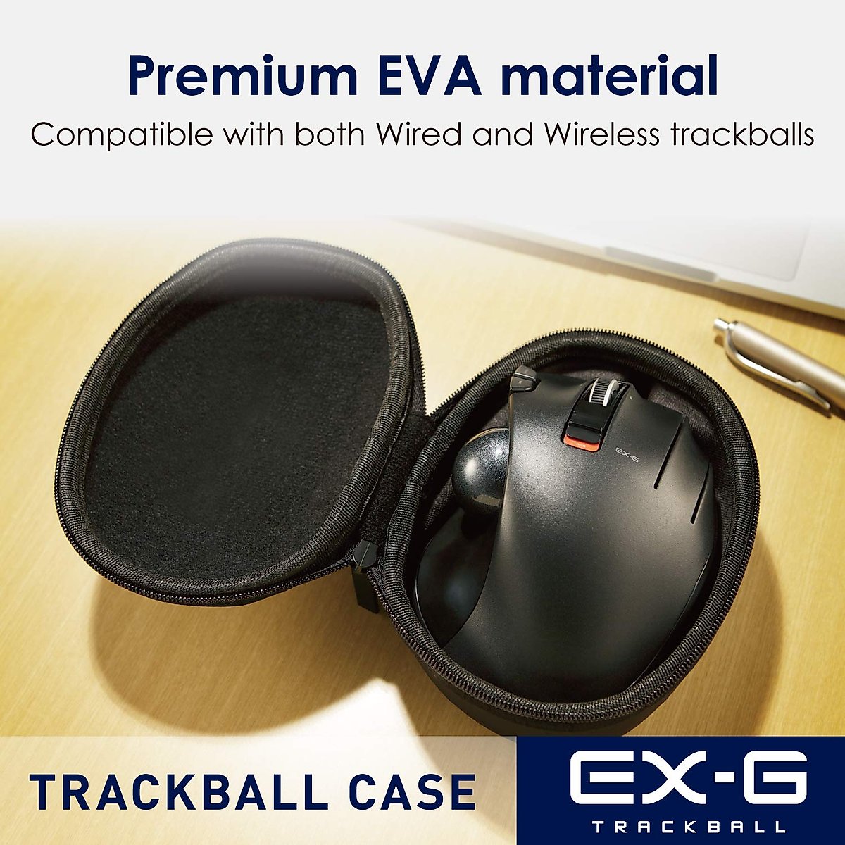 ELECOM Official Hard EVA Travel Protection Storage Case Replacement for M-XT2&3 Series, Wired / Wireless Thumb Control Trackball Mouse, Ergonomic Design, Optical Gaming Sensor - Case Only (BMA-XT2BK)