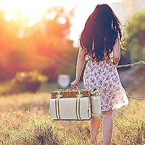 19Pcs Picnic Basket for 2 with Insulated Liner and Waterproof Picnic Blanket Wine Pouch, Large Wicker Picnic Hamper for Camping,Outdoor,Valentine Day,Thanks Giving,Birthday Christmas for Couples