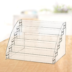 Luwecf Acrylic Business Card Holder Display Stand Display Shelf Transparent Name Cards Holder Desktop Dispenser for Greeting Cards , 6 Tier