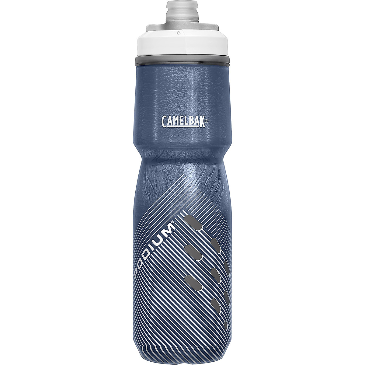 CamelBak Podium Chill Insulated Bike Water Bottle - Easy Squeeze Bottle - Fits Most Bike Cages - 24oz, Navy Perforated