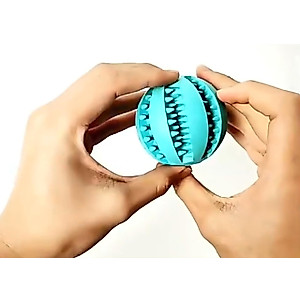 Dog chew Ball Toy(2 Pack), Interactive Dental Cleaning Ball with Spikes, Durable and Tough, Ideal for Small and Medium Dog (Blue & Green)