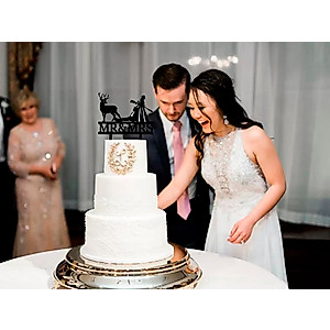 Funny Hunting Wedding Cake Topper Deer Hunt Hunter Wedding Cake Topper Hunt is Over Cake Topper For Wedding/Anniversary/Bridal Shower Party Decorations