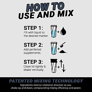 HELIMIX 2.0 Vortex Blender Shaker Bottle Holds upto 28oz | No Blending Ball or Whisk | USA Made | Portable Pre Workout Whey Protein Drink Shaker Cup | Mixes Cocktails Smoothies Shakes | Top Rack Safe