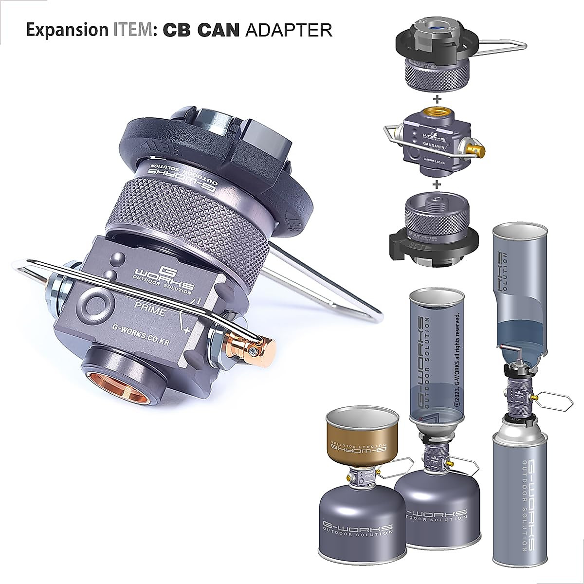 G-WORKS Gas Saver Prime/Gas Saver Plus/Remaining Gas Movement/Lindal Valve Canister Shifter/Refill Adapter/Air Vent Function