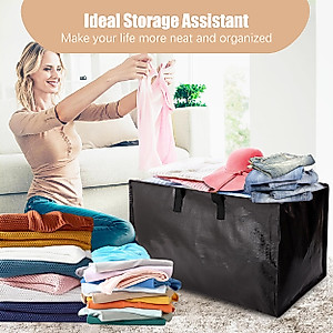 NATURELUX Heavy Duty Moving Bags with Backpack Straps and Strong Handles, Alternative to Moving Boxes and Storage Totes for Dorm Room Essentials, 6 Pack, Black