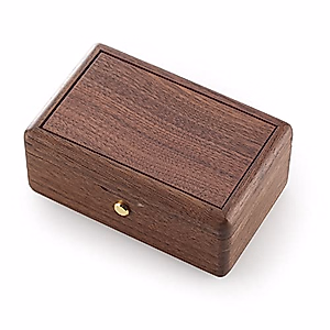 JJYmusic Natural Solid Wood Wind-up Music Box Long Photo Frame Jewelry Musical Box Great Gift for Birthday Christmas(Walnut; Tune: You Are My Sunshine)