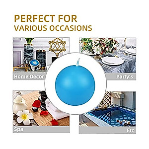 Zest Candle 6-Piece Ball Candles, 3-Inch, Turquoise