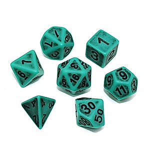 DND Dice Set Ancient RPG Dice for Dungeons and Dragons(D&D) Pathfinder MTG Tabletop Role Playing Game Polyhedral 7-Die Dice Group (Green)
