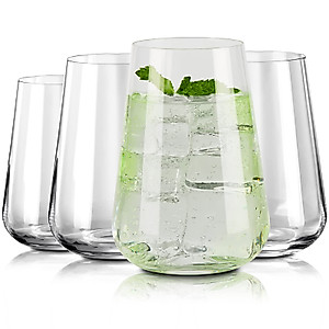 Highball Glasses Set of 4, Tall Drinking Glasses 24oz Oversized Cocktail Glass Set. Lead-Free Crystal Glassware | Juice, Cocktails, Whiskey, Mojito, Iced Tea, Beer for Kitchen, Bar, Restaurant