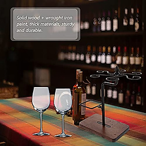 STOBAZA 1pc Delicate Tabletop Metal Countertop Cups Red Home Display Base Kitchen Office Bar Party Shelf Goblet Holder Organizer Drying Holiday Glasses Wooden Wood Wine Tree Hotel