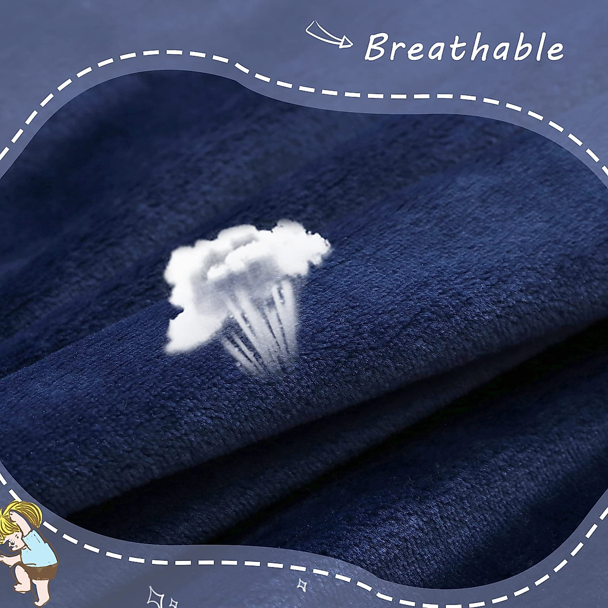 Exclusivo Mezcla Fleece Throw Blanket for Couch, Super Soft and Warm Blankets, Navy Blue Throw All Season Use, Cozy, Plush, Lightweight, 30x40 inches