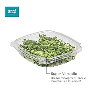 good natured 16 oz. 200 Pack - Multi-purpose Clamshell Package – 99% Plant-Based Clear Food Storage Containers – Lightweight To-Go Boxes - BPA - Free Food Packaging