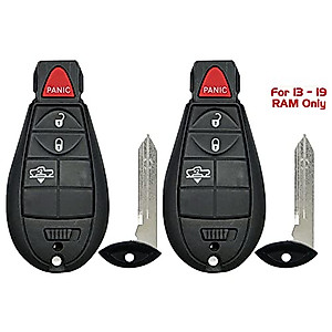 Lot of 2x New Replacement Keyless Entry Remote Key Fob Compatible with & Fit For RAM 2013-2019