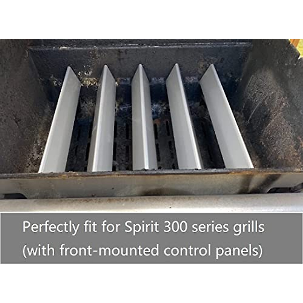 GasSaf 15.3 inch Flavorizer Bars and 17.5 inch Grill Grates Replacement for Weber 7636 7638, Spirit 300 Series E310 E320 E330 S310 S320 S330 Gas Grills with Front Control Knob (2013-2017)