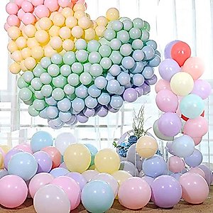 Zesliwy Pastel Colorful Latex Party Balloons，120 Pack 12 Inches Macaron Assorted Rainbow Balloons for Birthday Baby Shower Party Decoration