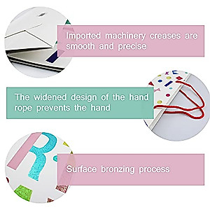 2 Pack 16.5" Extra Large Gift Bags with Tissue Paper for Birthday Party(White)