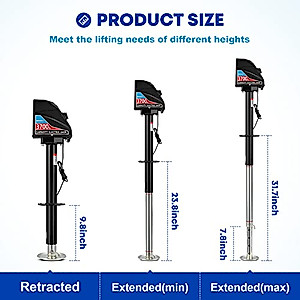 Kohree Electric Trailer Jack 3700lbs, Heavy Duty RV Electric Power Tongue Jack Max 4000lbs for Travel Trailer A-Frame Camper, with Drop Leg & Weatherproof Jack Cover, 22" Lift, 12V DC Black