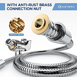 HOPOPRO 6 Functions Handheld Shower Head Set High Pressure High Flow Hand Held Showerhead with 59 Inch Hose Bracket Teflon Tape Rubber Washers