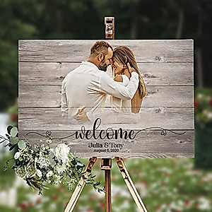 Rustic Wedding Welcome Sign | Custom Portrait from Photo | Wood Wedding Signs | Wedding Gift | Wedding Illustration | Wedding Decoration
