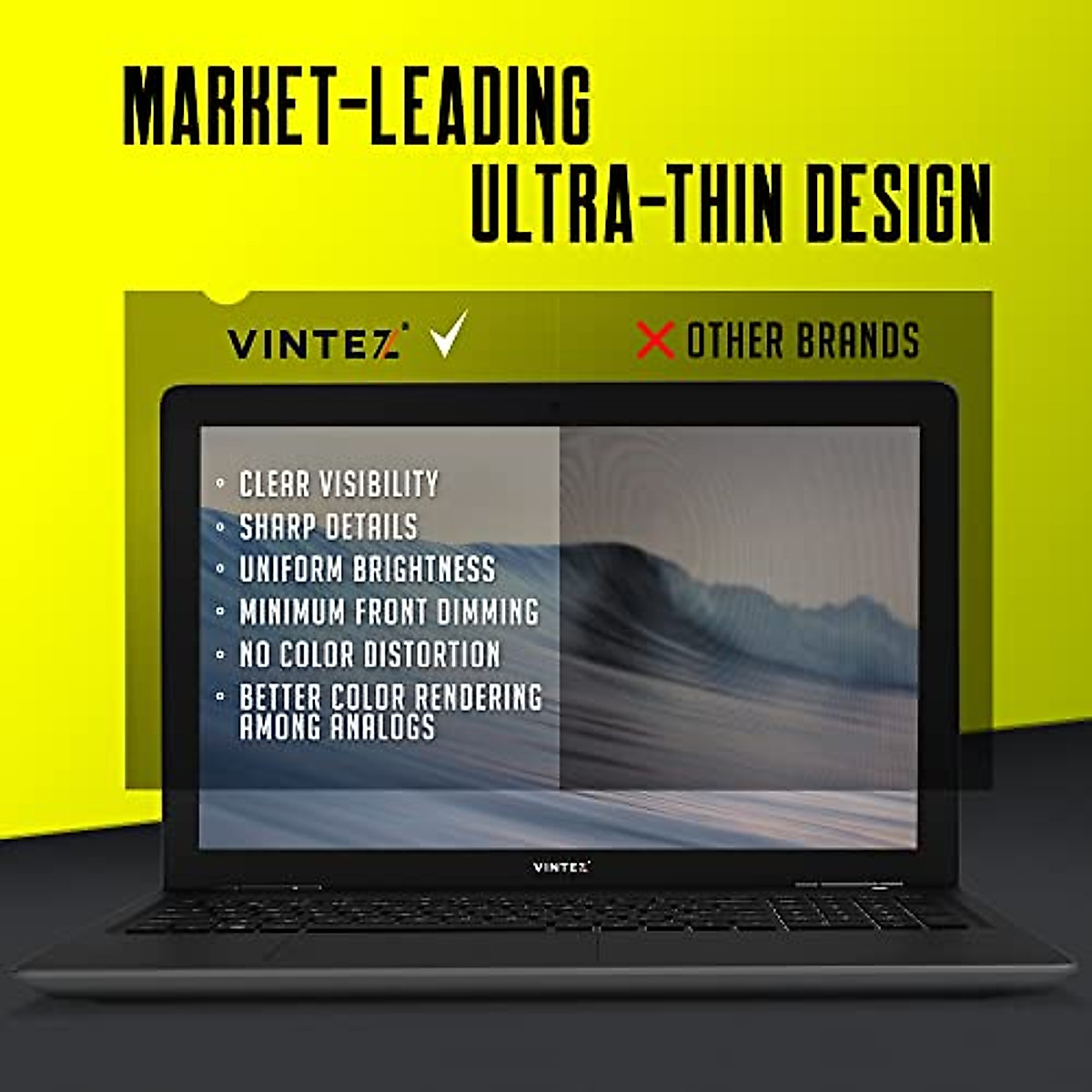 VINTEZ 14 Inch - 16:9 Aspect Ratio - Laptop Privacy Screen Filter for Widescreen Laptop - Anti-Glare - Anti-Scratch Protector Film - Data Confidentiality Shield