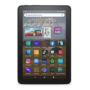 All-new Amazon Fire HD 8 tablet, 8” HD Display, 32 GB, 30% faster processor, 2GB RAM, and Luna Controller, (2022 release), Black