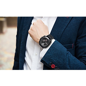 SANWA Mens 26mm Black Silicone Rubber Diver Watch Band Waterproof Sport Stainless Steel Black Buckle