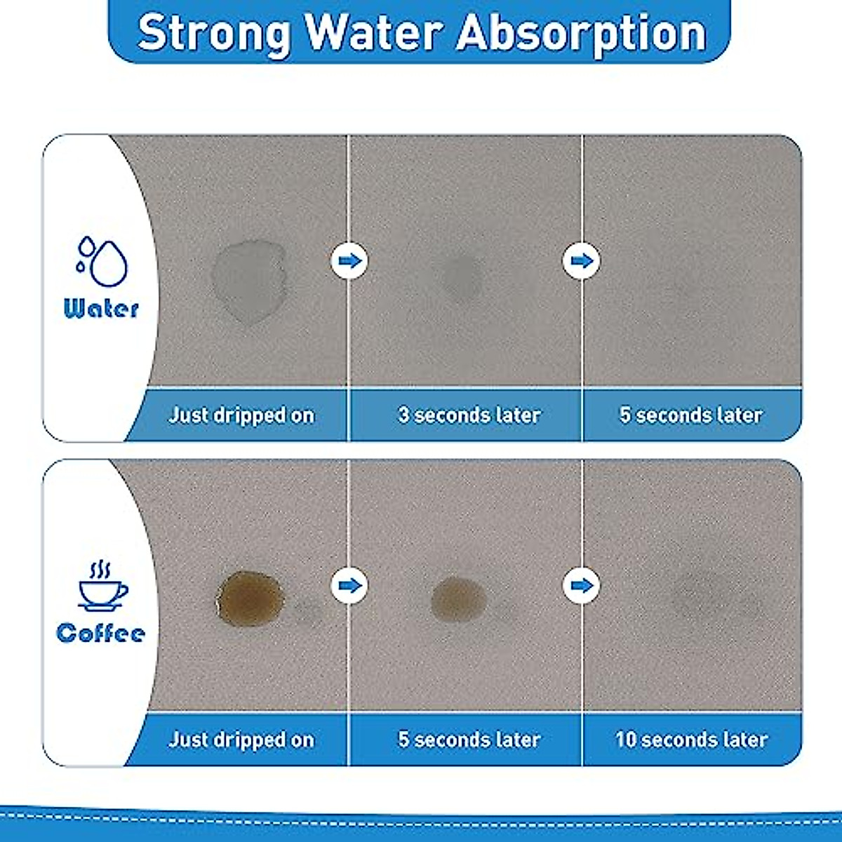 KuLuc Coffee Mat, Coffee Bar Mat, Dish Drying Mat for Kitchen Counter Decor Coffee Station Coffee Bar Accessories under Coffee Maker Coffee Station Organizer Coffee Espresso Accessories Light Gray