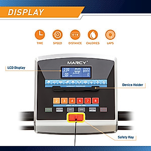 Marcy Easy Folding Motorized Treadmill/Pre Assembled Electric Running Machine JX-651BW black 30.00 x 66.00 x 126.00"