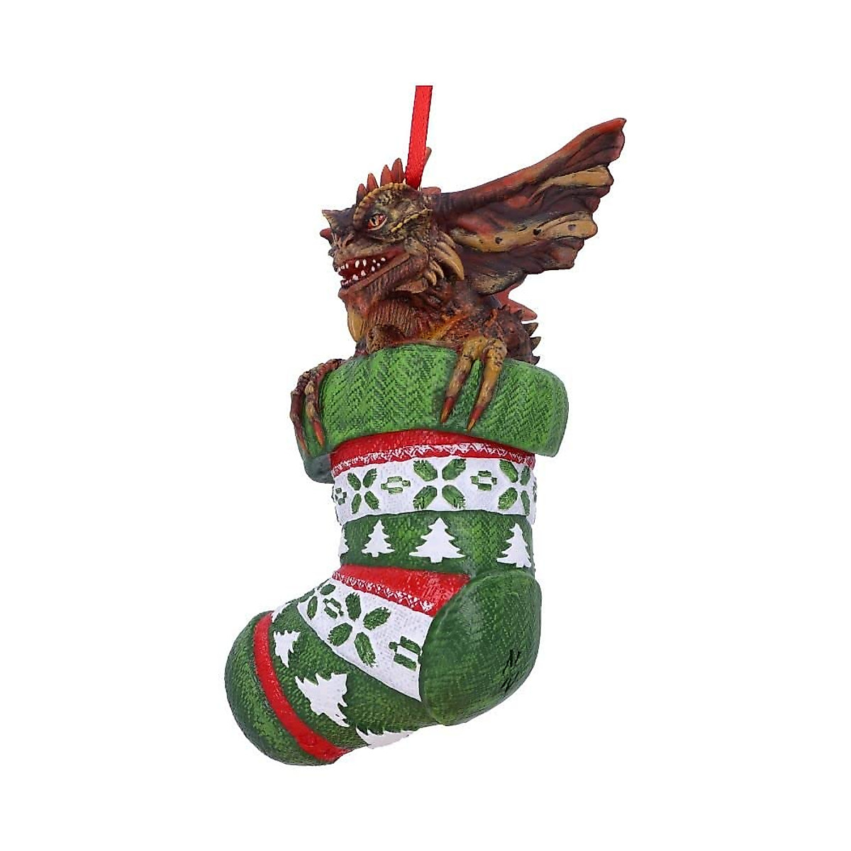 Nemesis Now Gremlins Mohawk in Stocking Hanging Festive Decorative Ornament 12cm, Resin, Green, Officially Licensed Harry Potter Merchandise, Cast in The Finest Resin, Expertly Hand-Painted