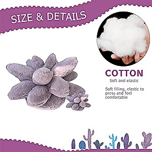 Succulent Pillow 17.7Inch Super Soft Imitation Rabbit Fur Succulent Plush Pillows Creative Plant Pillow Flower Shaped Decor Throw Pillow for Couch Sofa Bed Car Chair Cushion