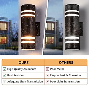 Housen Solutions Outdoor Light Fixture, IP65 Waterproof Exterior Lighting Fixtures, Oil Rubbed Bronze Aluminum Wall Mount Porch Lights, Outdoor Lights for House Garge