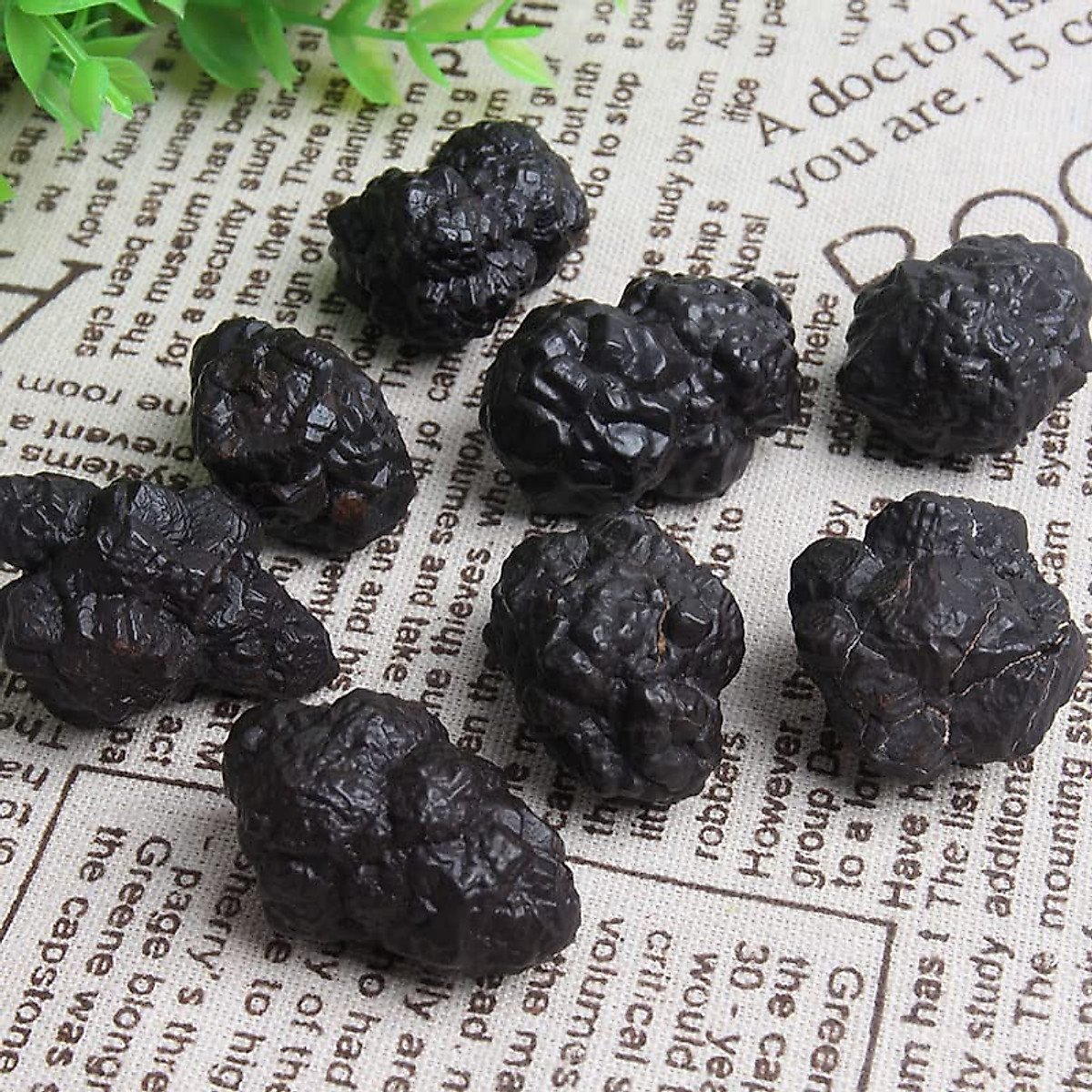 Acxico 2Pcs 30-50g Natural Egypt Black Diamond Quartz Crystal Specimen Raw Stone Decorate