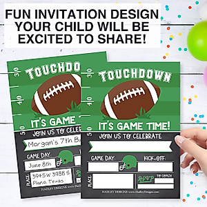 Hadley Designs 25 Football Birthday Invitations for Boys Football Party Invitations for Boys - Football Birthday Party Invitations for Boys, Party Invites Kids