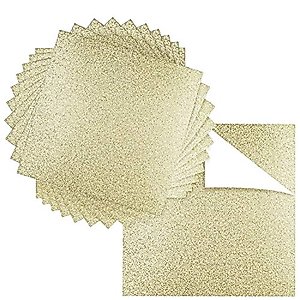 Ground Up Creations Premium 20 Sheets Glitter Cardstock 12" x 12" - Use For Scrapbooking - Holidays - Weddings - Birthdays - Parties - 300GSM For Paper Cutting Bending Or Shaping (Gold, 20 Pack)