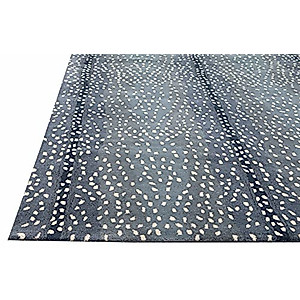 Wallard Design Antelope Cheetah Blue Animal Contemporary Handmade 100% Woolen Area Rugs & Carpets (6'x9')