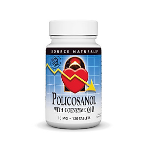 Source Naturals Policosanol with Coenzyme Q10, 10 Mg -120 Tablets