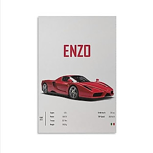 Car Poster Ferrari F40 Supercar Posters Racing Car Canvas Wall Art For Boy's Bedroom SuperCar Wall Decor Unframe-style 24x36inch(60x90cm)