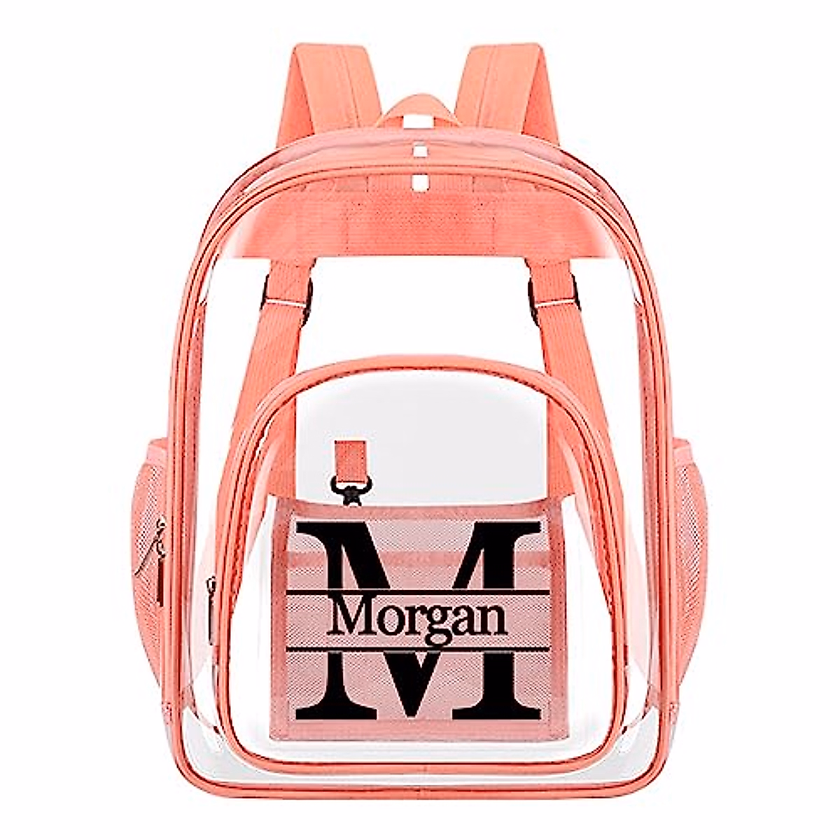 Personalized Clear Backpack with Name Custom Clear Bookbag Customized Any Text PVC Heavy Duty Transparent Backpack, Gifts