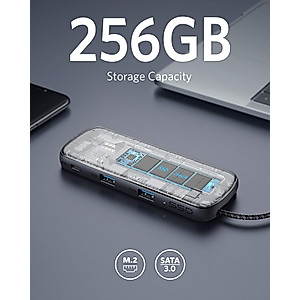 Anker PowerExpand 4-in-1 SSD USB C Hub, with 256G SSD Storage, 4K HDMI, 100W Power Delivery and 2 USB 3.0 Data Ports, for MacBook Pro, MacBook Air, iPad Pro, XPS, and More