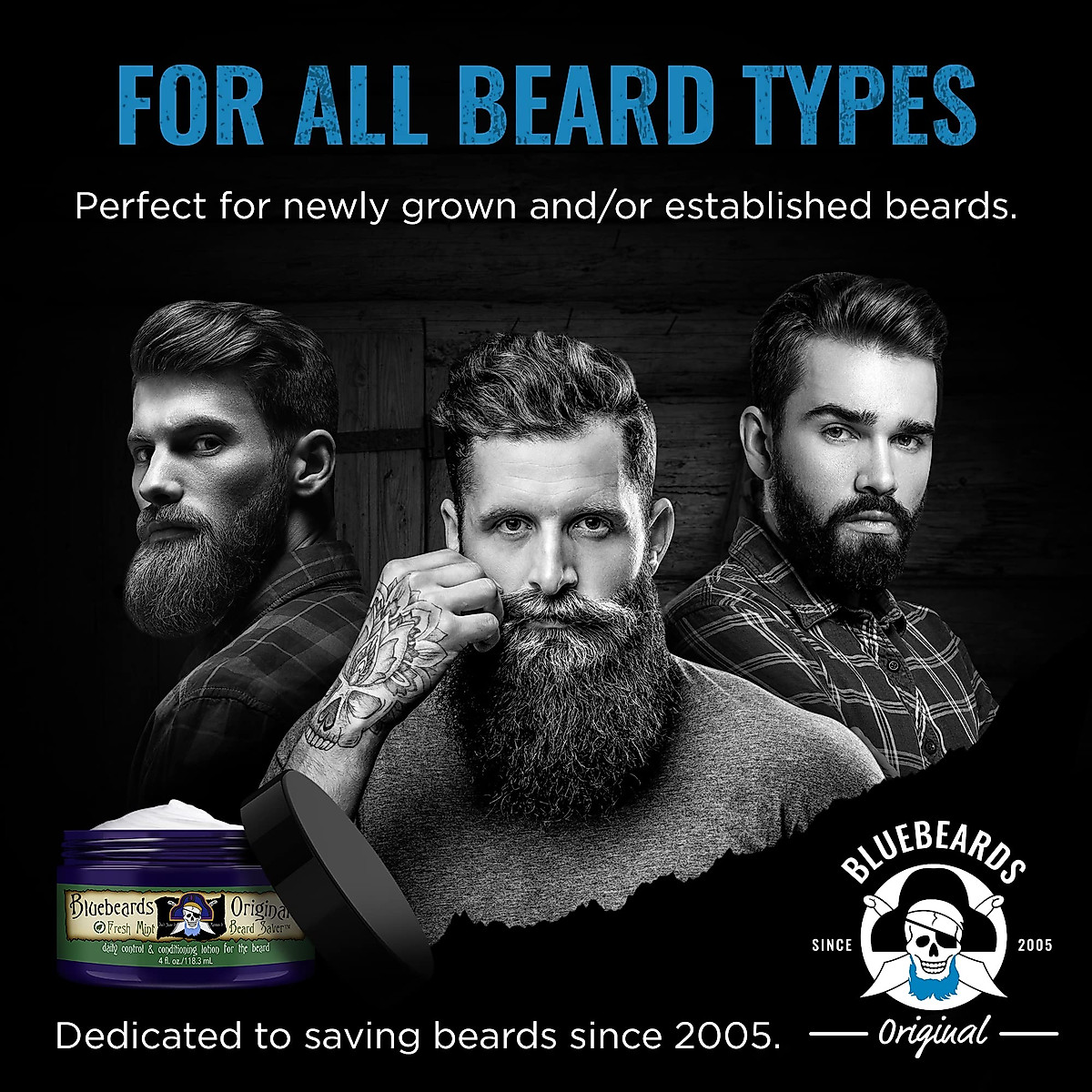 Bluebeards Original Fresh Mint Beard Saver, 4 oz. - Leave In Beard Conditioner for Men with Aloe & Peppermint Oil - Beard Softener that Deeply Conditions & Moisturizes Your Beard & Skin - Made in USA