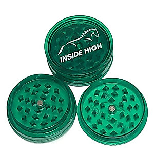 Inside High 2 Layer Portable 2.3 Inch Plastic Grinder For Spices And Herbs Multipurpose Crusher (Green)