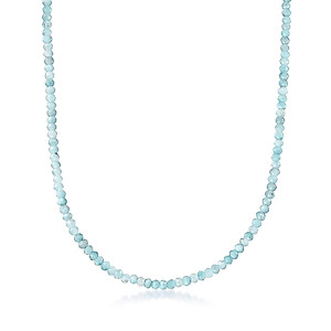 Ross-Simons 45.00 ct. t.w. Aquamarine Bead Necklace With 14kt Yellow Gold Magnetic Clasp. 18 inches