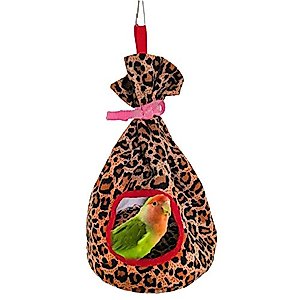 Hamiledyi Winter Warm Hanging Bird Nest House,Parrot Cage Hammock Hideaway Cave Bed for Canary Parakeet Cockatiel Cockatoo Lovebird