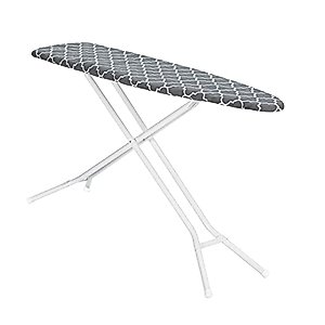 Ironing Board Full Size Made in The USA by Seymour Home Products (Grey Lattice) | Includes Cover and Pad | Iron Board with 4 Steel Legs for Extra Support | Features Perforated Top for Steam Flow