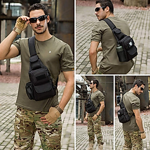 CamGo Tactical Chest Sling Bag One Strap Crossbody Daypack Mini Shoulder Backpack for Sport Daily Use