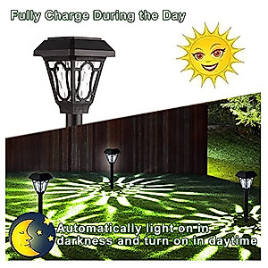 LAMTREE 12 Pack Solar Lights Outdoor Waterproof, 3 Lumens Cool White Led with Cute Pattern, for Pathway,Path, Patio, Yard, Driveway, Walkway, Lawn and Garden