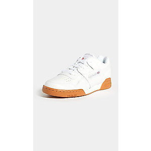 Reebok Men Workout Plus Sneaker, White/Carbon/Classic red, 9