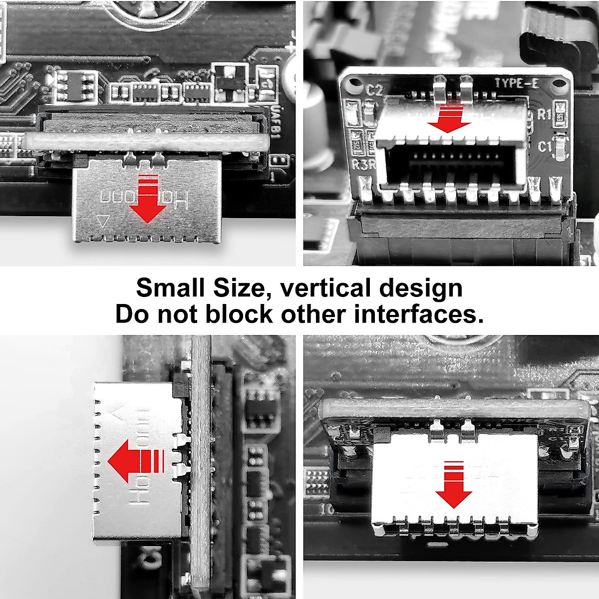 Mainboard Internal USB 3.0 (3.1 Gen 2) 19PIN Header to Type-E Key-A 20 Pin USB 3.1 Front Panel Socket Adapter for Type C Panel Mount Header